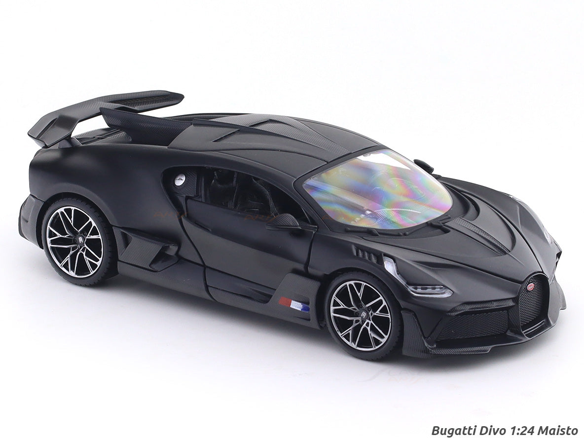 Bugatti Divo Matte black 1:24 Maisto with Acrylic Case Licensed Diecast ...