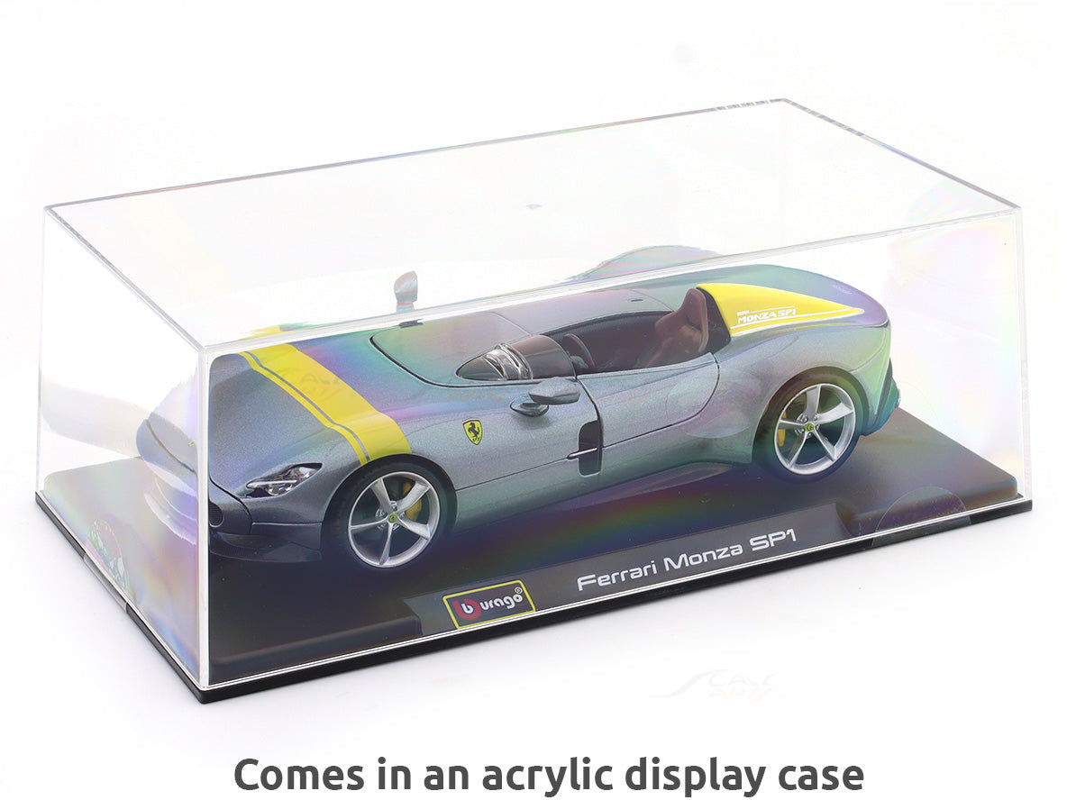 Ferrari Monza SP1 silver with Acrylic case 1:24 Bburago licensed ...