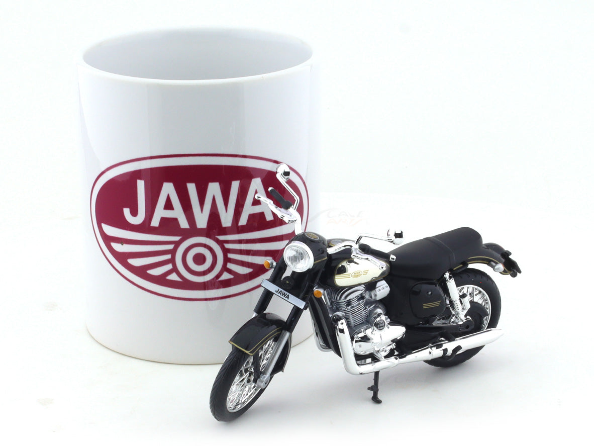 Jawa Classic black with coffee mug 1:18 Maisto diecast scale Model bike ...