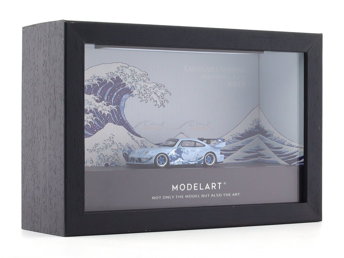 Porsche 993 RWB Kanagawa Diorama frame with lights Moreart 1:64 scale ...