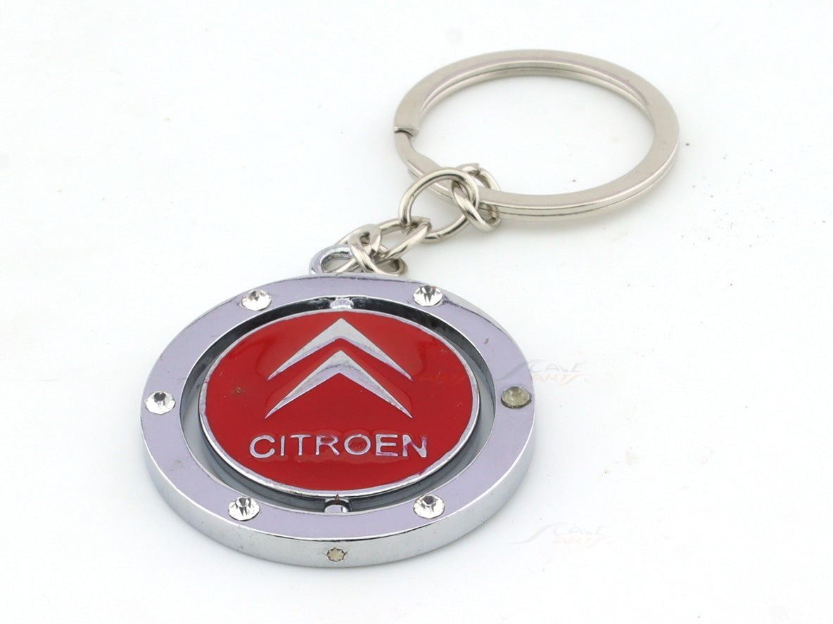 Citroen logo chrome metal keyring / keychain | Scale Arts India