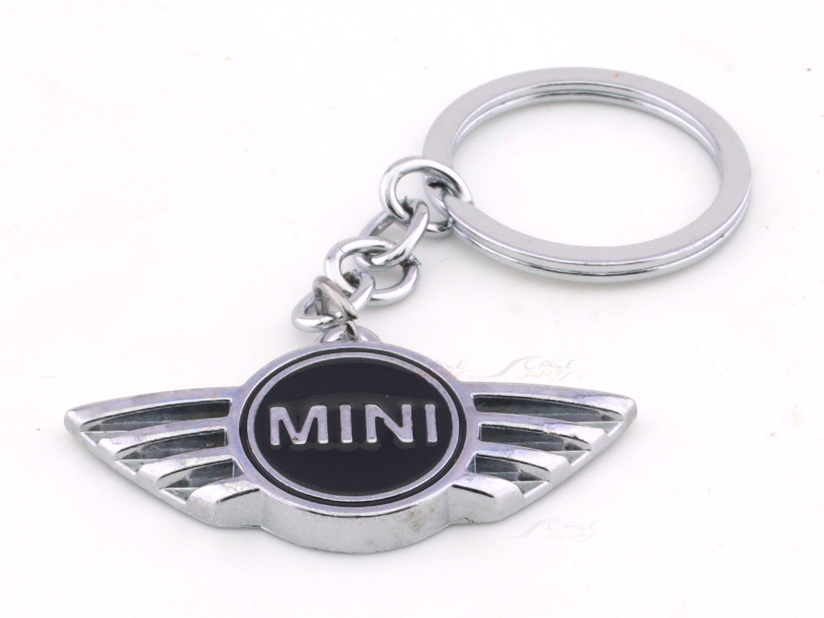 Mini Cooper logo chrome metal keyring / keychain | Scale Arts India
