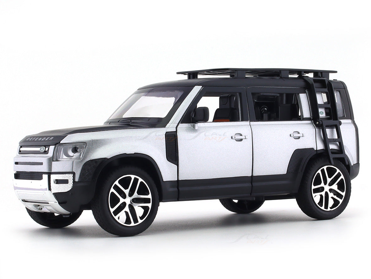 Land Rover New Defender 110 silver 1:24 diecast toy car alloy toy with ...