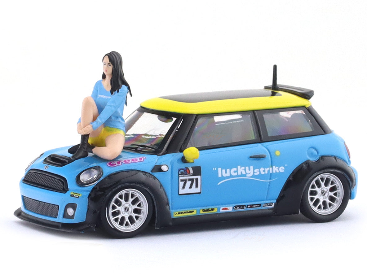 Mini Cooper R56 Lucky Strike with figure 1:64 Time Micro Diecast Scale ...