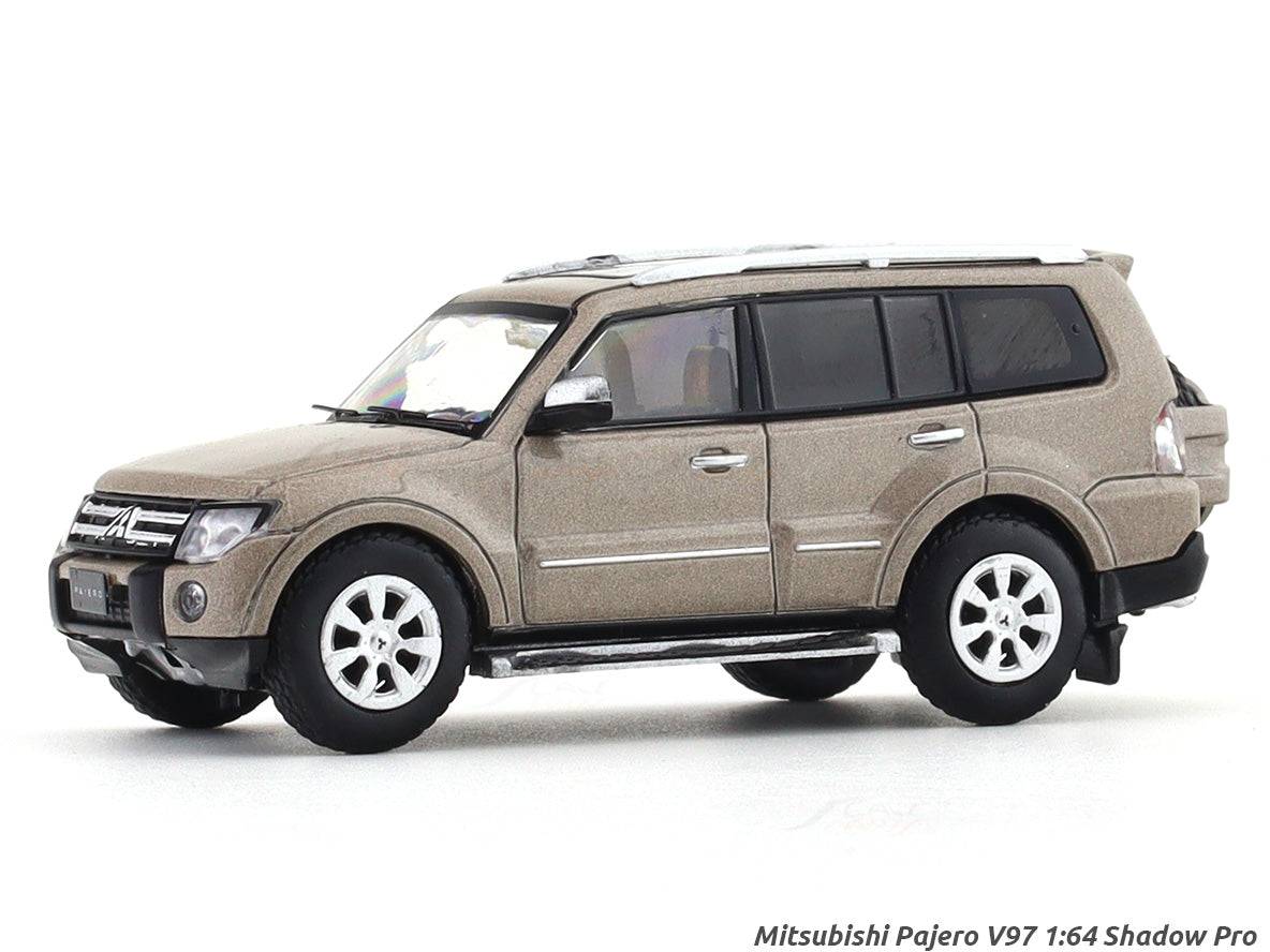 Mitsubishi Pajero V97 golden 1:64 Shadow Pro diecast scale model car ...