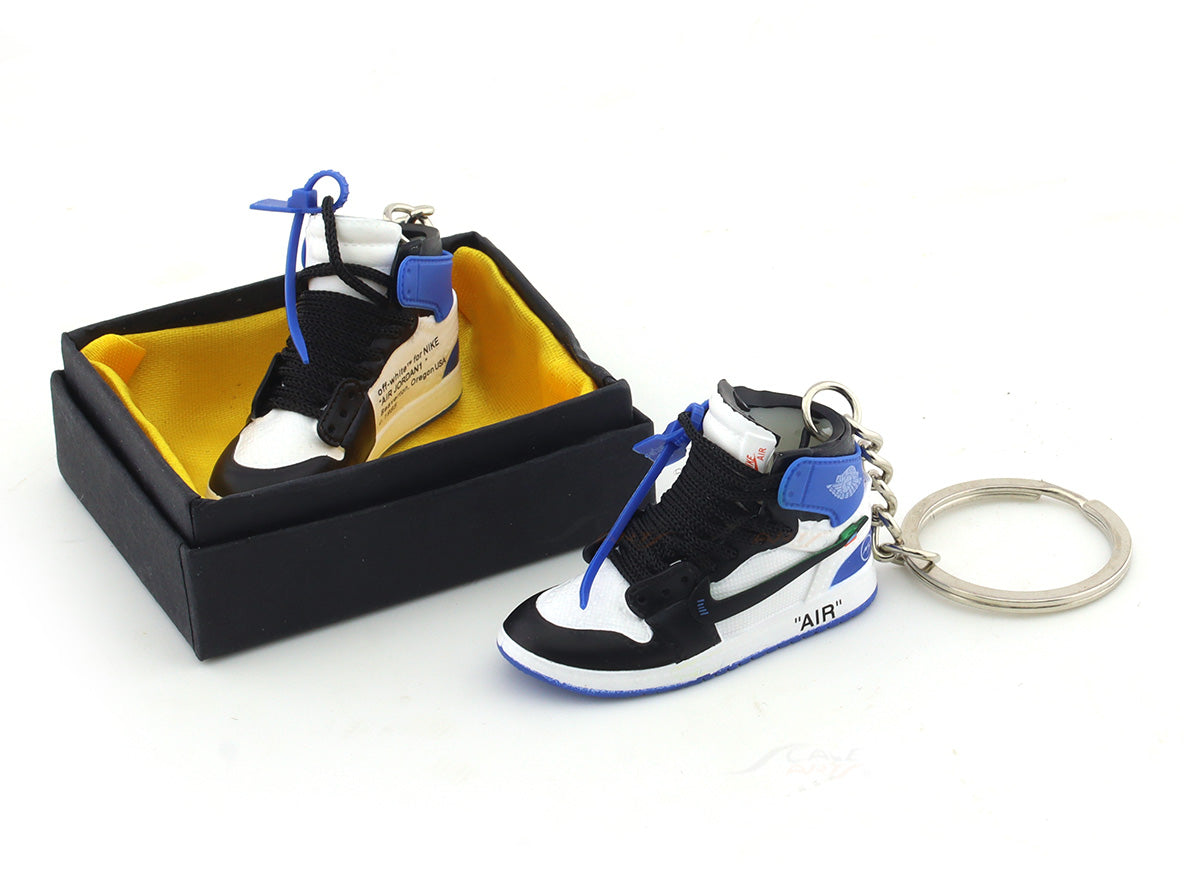 Nike Jordan Air Black Blue Shoes pair PVC keyring / keychain | Scale ...