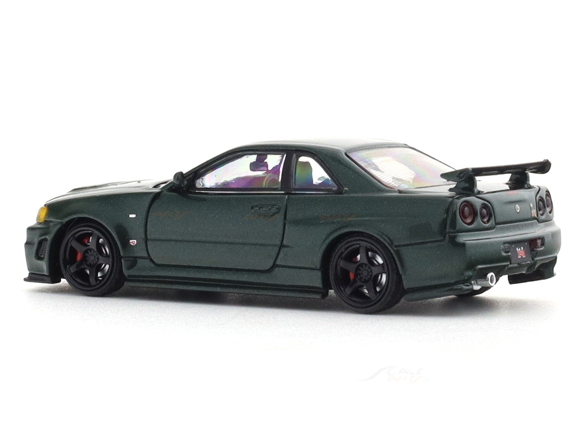 Nissan Skyline GT-R R34 green 1:64 TimeMicro diecast scale model car ...