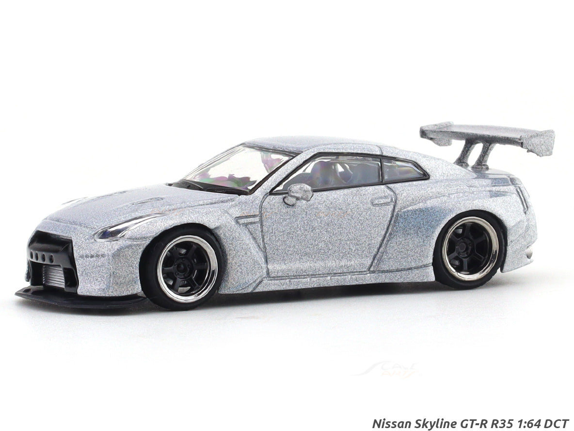 Nissan Skyline GT-R R35 silver 1:64 DCT diecast scale model car ...