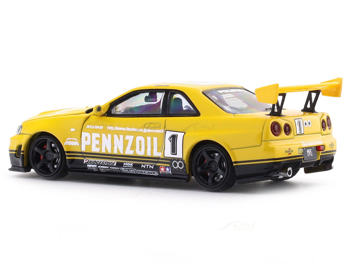 Nissan Skyline GT-R R34 Pennzoil 1:64 Time Micro Diecast Scale Model ...