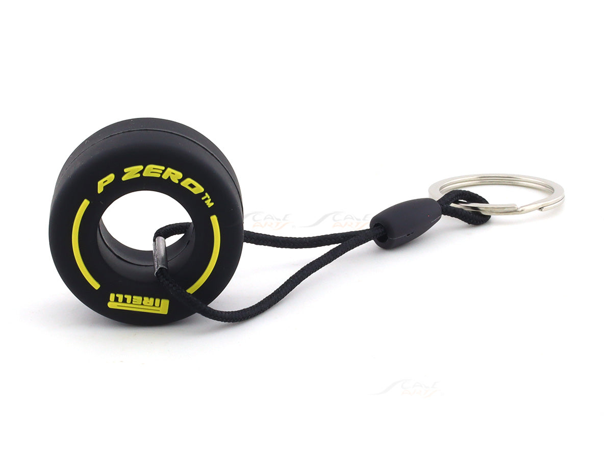 Formula One F1 Tire P-Zero Pirelli yellow keyring / keychain | Scale ...