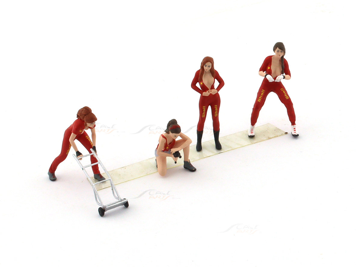 Shell Garage Girls figure set 1:64 Moreart scale model diorama | Scale ...