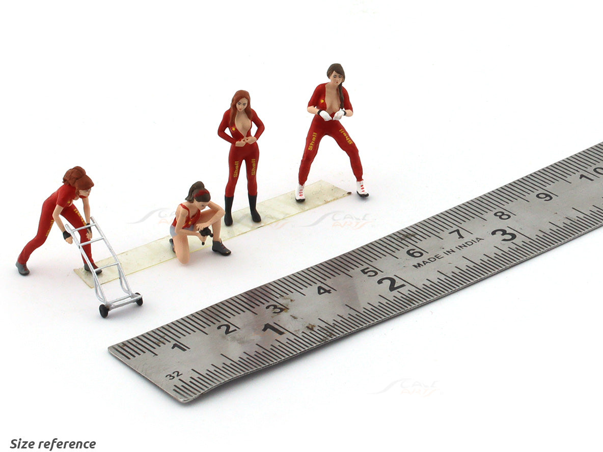 Shell Garage Girls figure set 1:64 Moreart scale model diorama | Scale ...