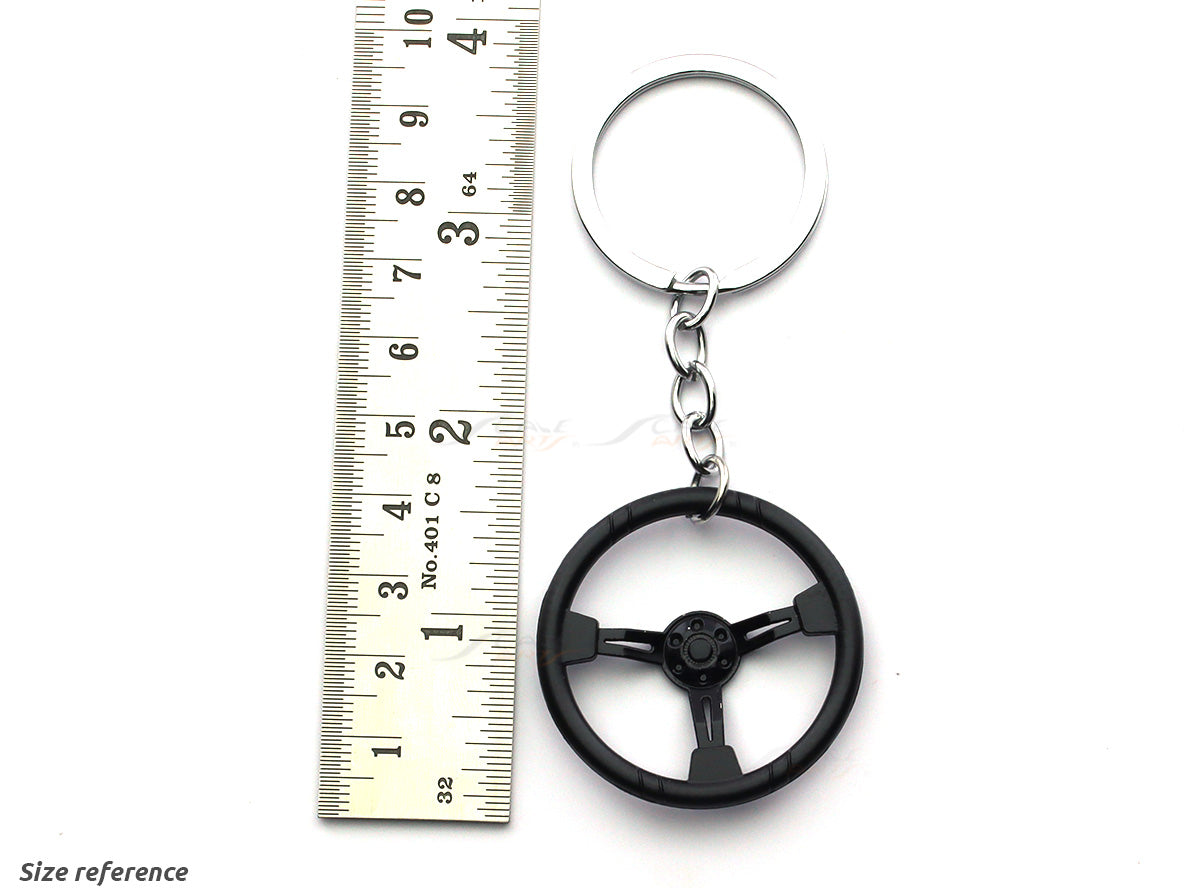 Blue Steering wheel metal keyring / keychain | Scale Arts India