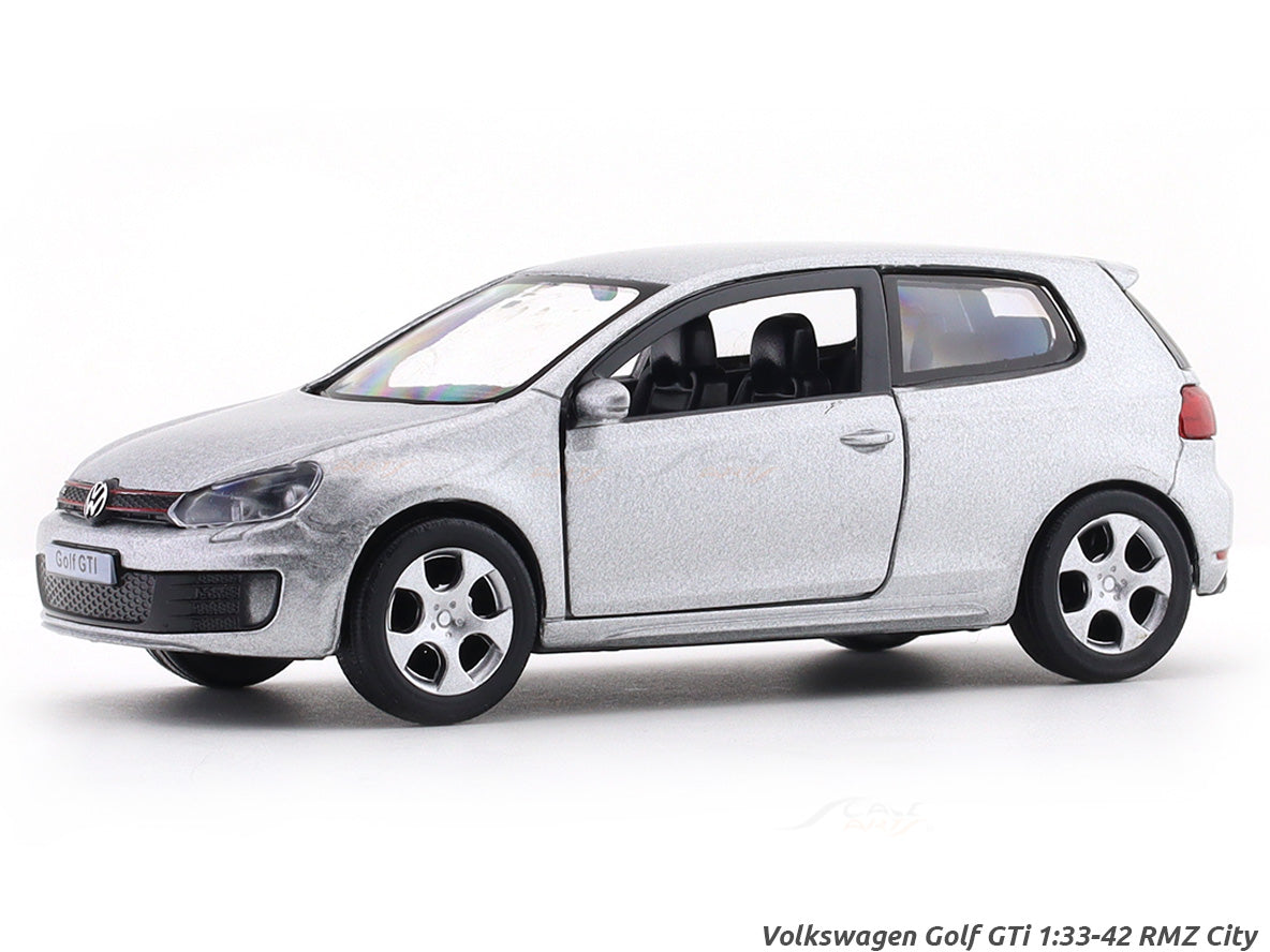 Volkswagen Golf GTi silver 1:33-42 RMZ City licensed pull back car ...