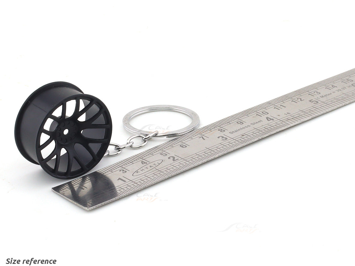Wheel rim black keyring / keychain | Scale Arts India
