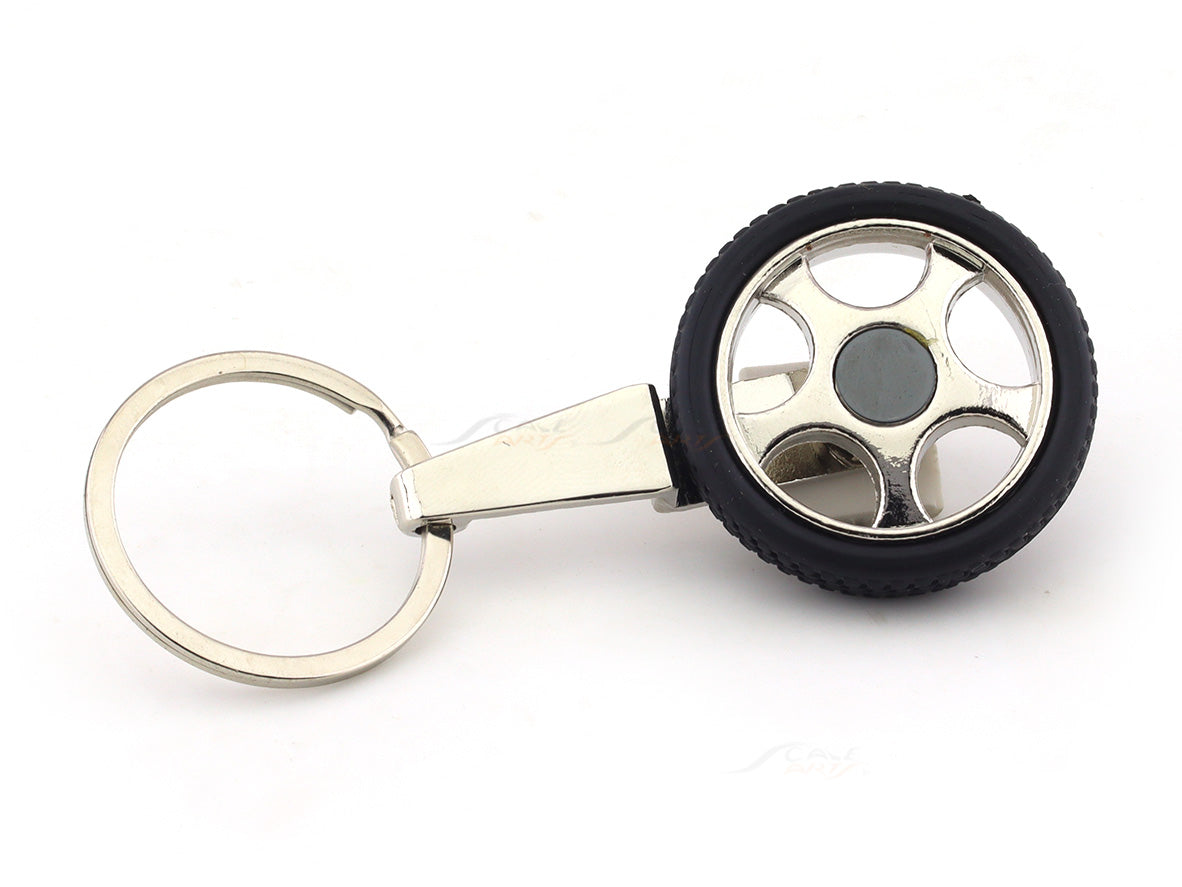 Wheel / Rim and tyre metal keyring / keychain | Scale Arts India