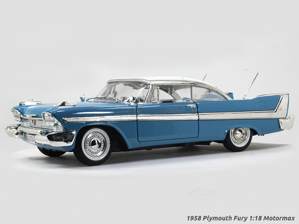 1958 Plymouth Fury blue 1:18 Motormax diecast scale model car | Scale ...