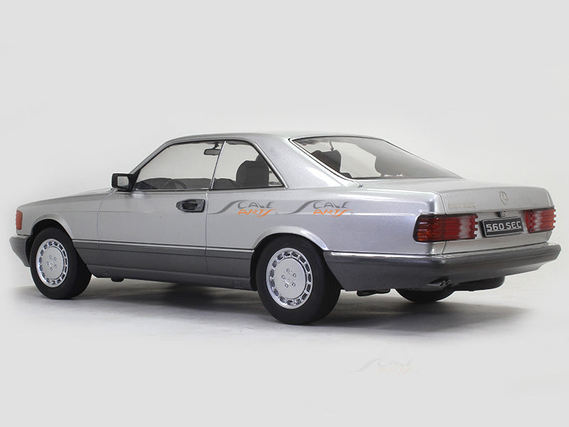 1985 Mercedes-Benz 560 SEC C126 silver 1:18 KK Scale diecast model car ...