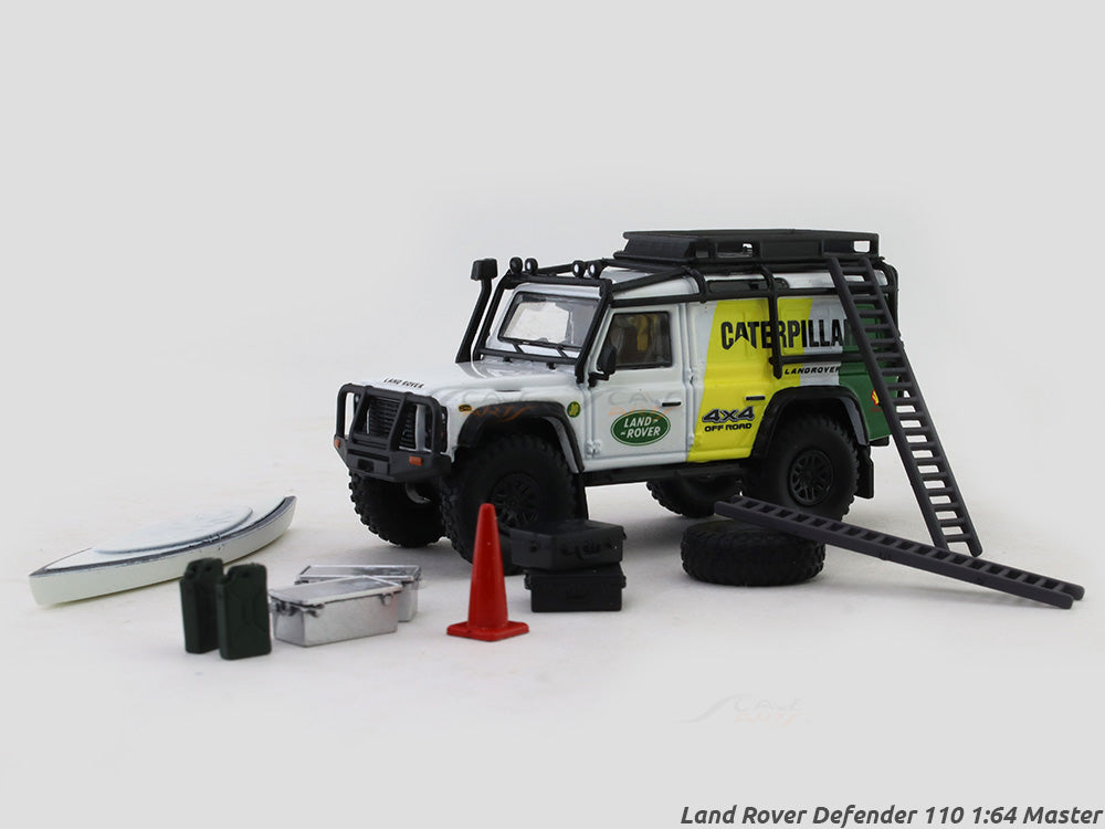 Land Rover Defender 110 Caterpillar clean 1:64 Master diecast scale ...