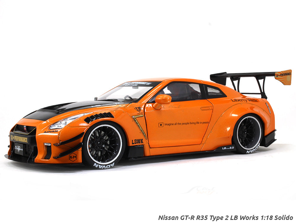 Nissan GT-R R35 Type 2 LB Works orange 1:18 Solido diecast Scale Model ...