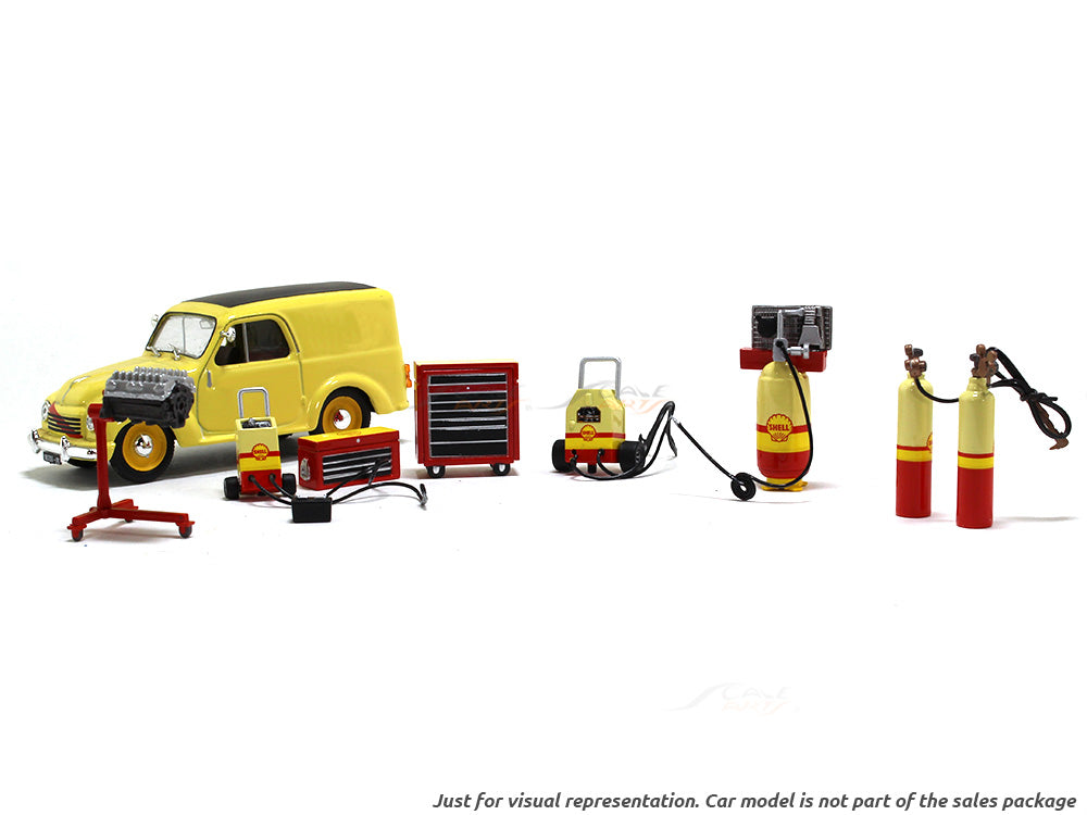 Garage / Shop Tool set Shell Oil 1:43 GMP diecast diorama scale ...